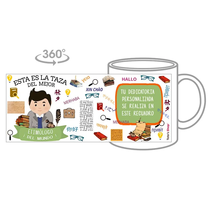 Taza personalizada para el mejor ETIMÓLOGO I Toto´s Shop