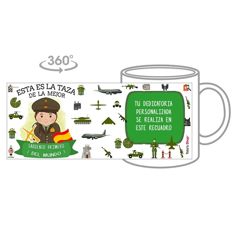Taza personalizada para la mejor SARGENTO PRIMERO DEL EJÉRCITO I Toto´s ...