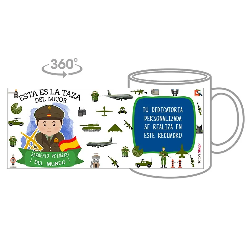 Taza personalizada para el mejor SARGENTO PRIMERO DEL EJÉRCITO I Toto´s ...
